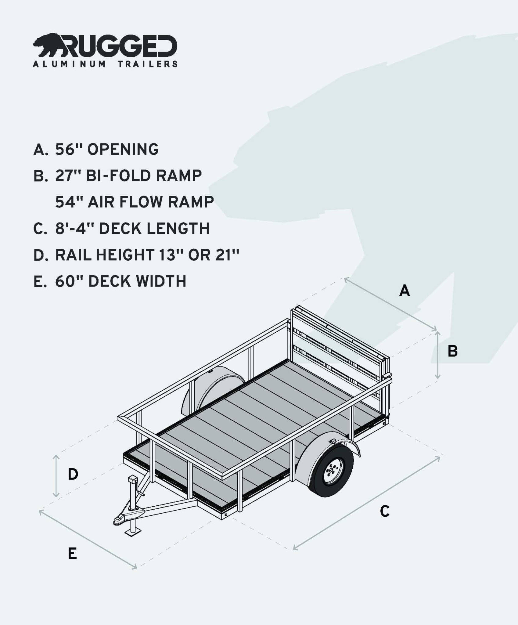 5 x 8 Open Utility Trailer | Rugged Aluminum Trailers