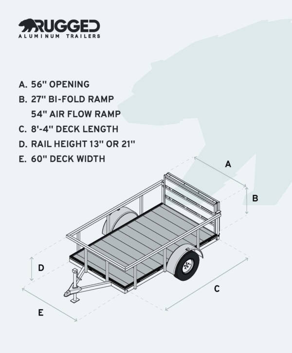 5 x 8 Open Utility Trailer | Rugged Aluminum Trailers