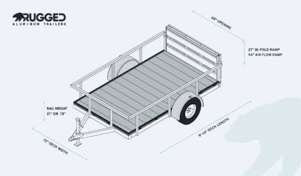 6’ x 10’ Open Trailer - Rugged Aluminum Trailers