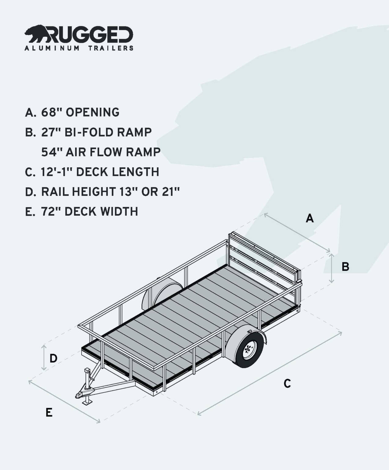 6 x 12 Rugged Aluminum Open Utility Trailer - Buying Manufacturer Direct