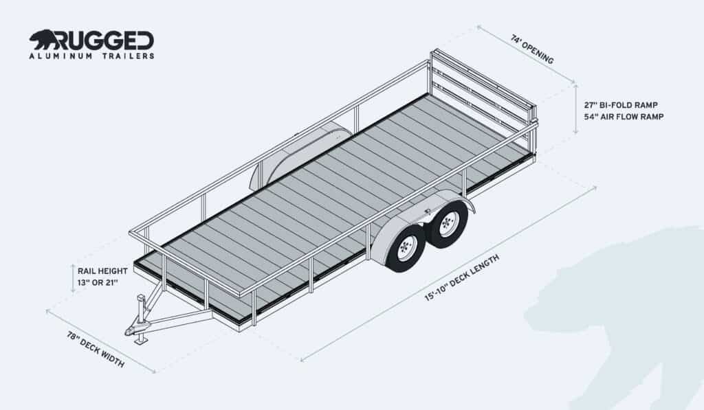 6.5' x 16' Aluminium Utility Trailer - Aluminium Trailer Manufacturer